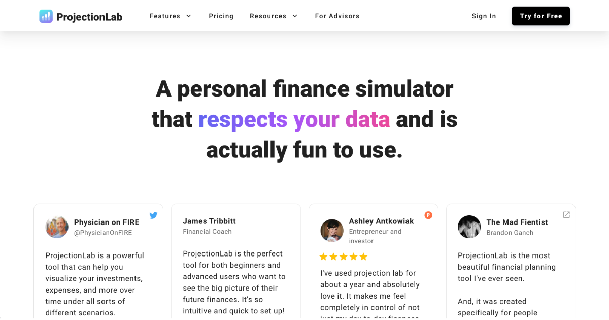 About - ProjectionLab