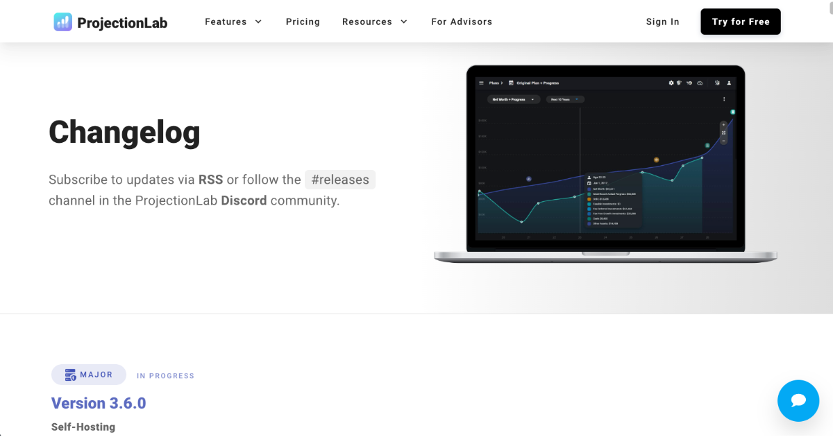 Changelog - ProjectionLab