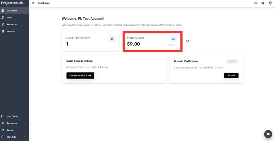 Where can I find my billing information in ProjectionLab? - ProjectionLab